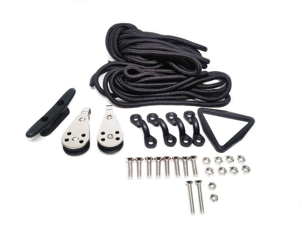 Pactrade Marine Kayak Canoe Boat Anchor Trolley Kit with Rope