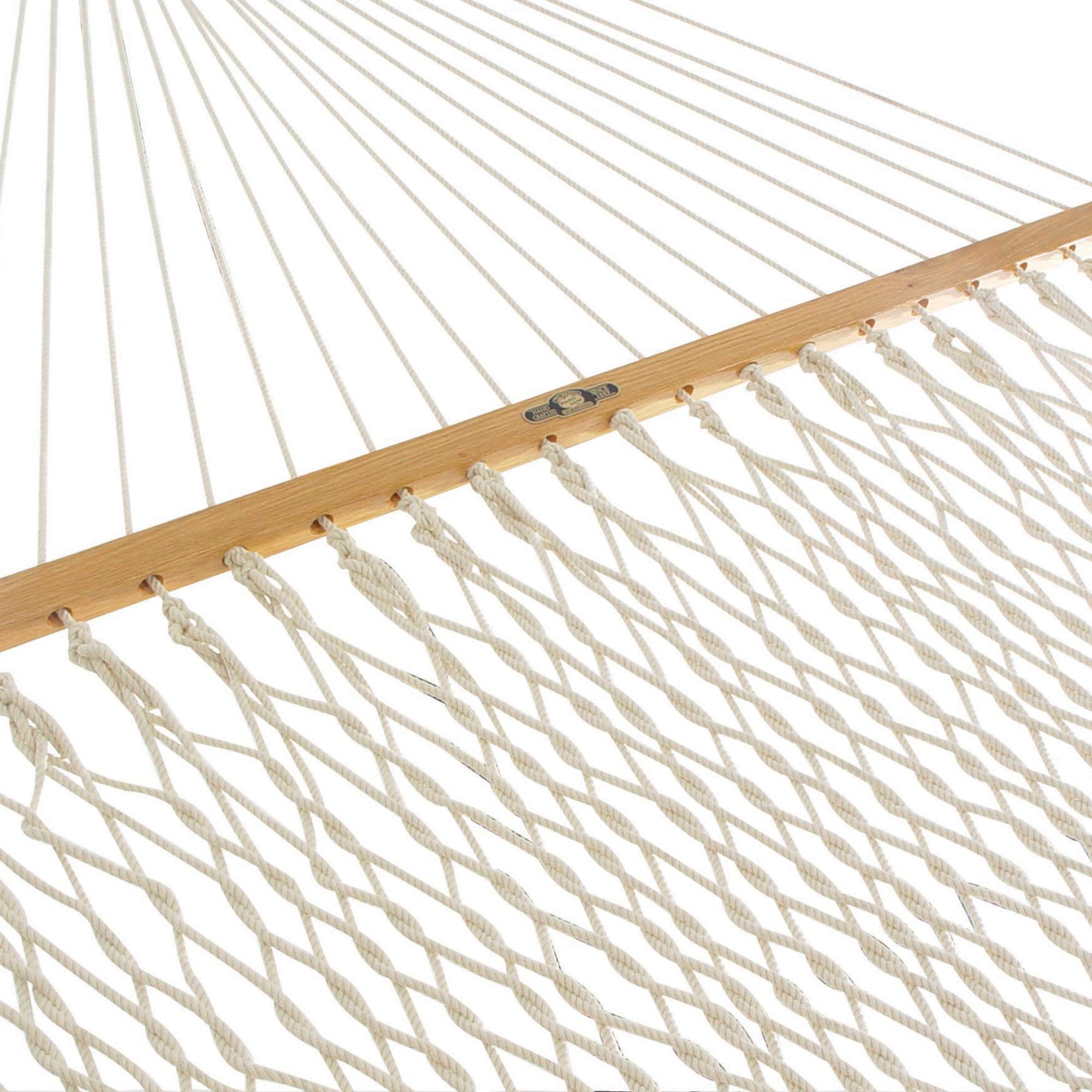 Original Pawleys Island 14OC Original Deluxe Cotton Rope Hammock with Free Extension Chains & Tree Hooks, Handcrafted in The USA, Accommodates 2 People, 450 LB Weight Capacity, 13 ft. x 60 in.