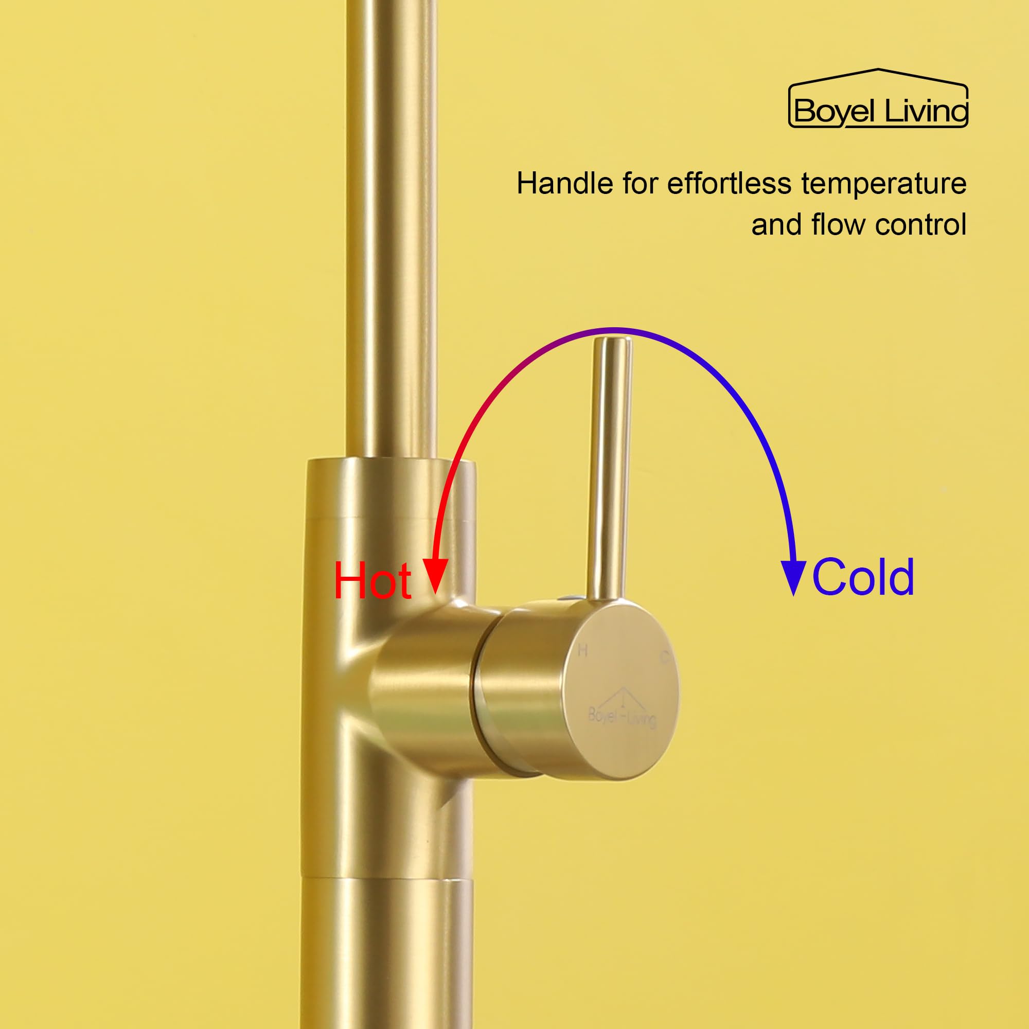 Premium Freestanding Bathtub Filler Faucet Brushed Gold Single Handle Bath Tub Faucet Solid Brass Tub Filler Facuet for Bathtub