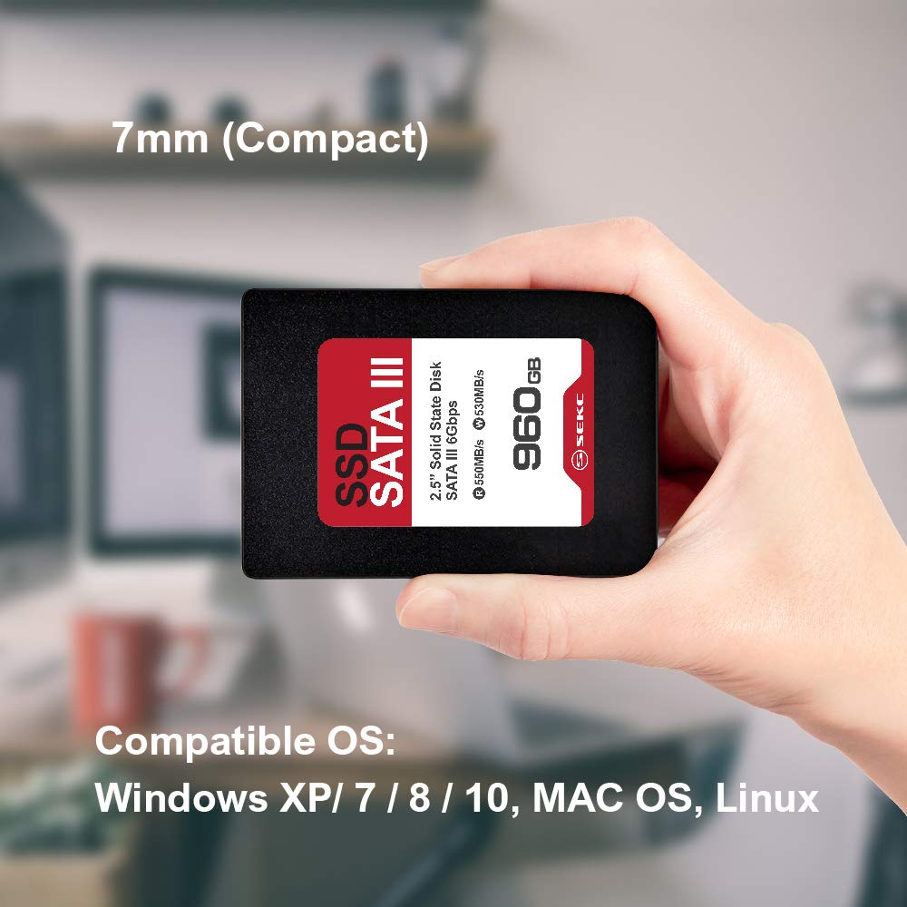 SEKC 960GB SSD SATA III 6 Gb/s, Up to 550/530 MB/s Read/Write Speed, Internal 2.5" 7mm (SS310960G)