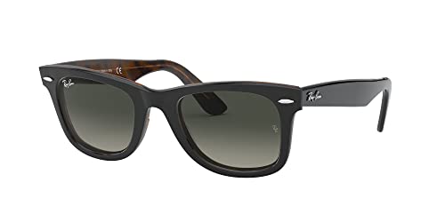 Ray-Ban RB2140 Original Wayfarer Square Sunglasses, Grey On Havana/Light Grey Gradient Dark Grey, 50 mm