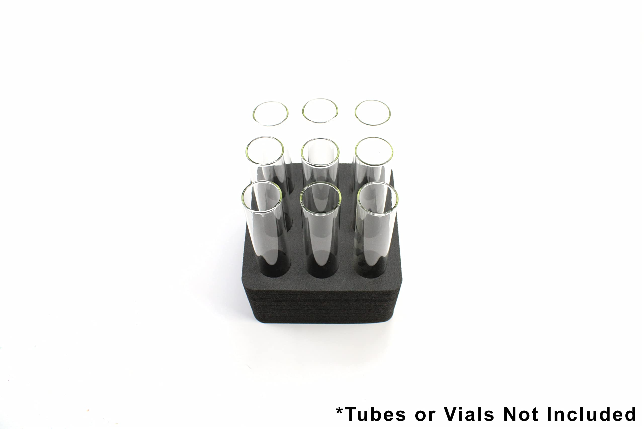 Polar Whale 2 Test Tube Freezer Racks Durable Black Foam Storage Holder Organizer Stand Transport Holds 9 Tubes Fits up to 30mm Diameter