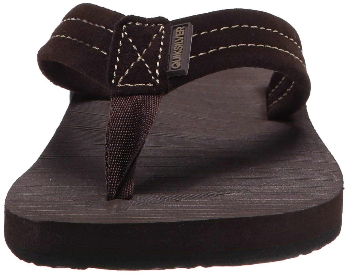 Quiksilver Men's Carver Suede 3 Point Flip Flop Athletic Sandal, Demitasse Solid, 9 M US