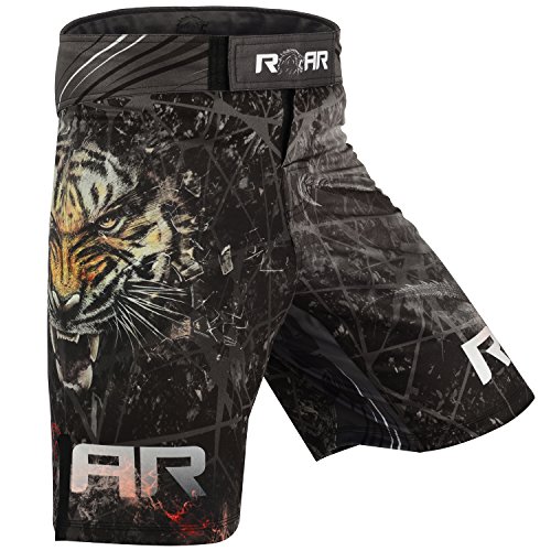 ROAR MMA Rash Guard & BJJ Shorts Set Mens Fight Wear Cage Fight Grappling Training (Dragon-2Pcs-Set, XLarge)