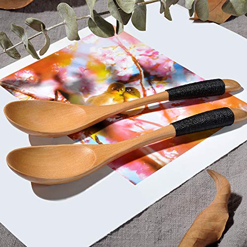 Place Mats for Tables 4 Kitchen Tools Wooden Soup-Teaspoon Cooking Fork Spoon Tableware Utensil Kitchen,Dining & Bar Charger Plates 6