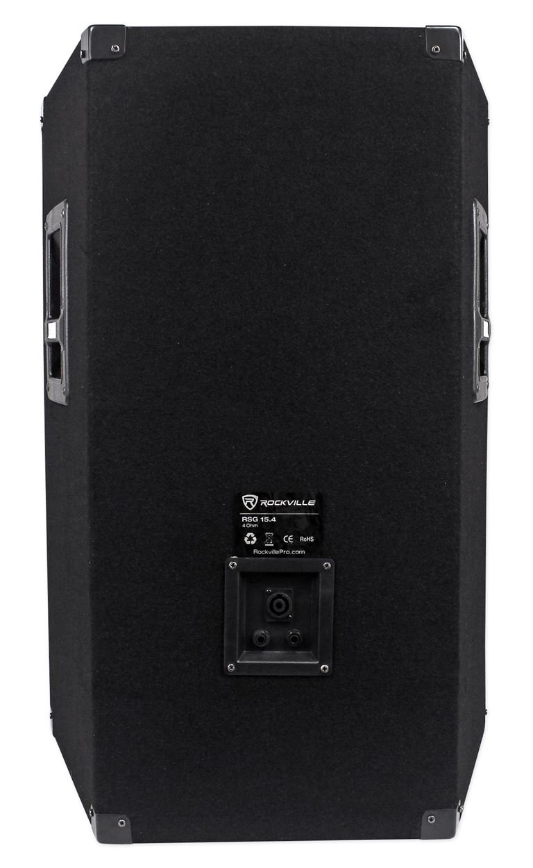 Rockville RSG15.4 15" 3-Way 1500 Watt 4-Ohm Passive DJ/Pro Audio PA Speaker, Black