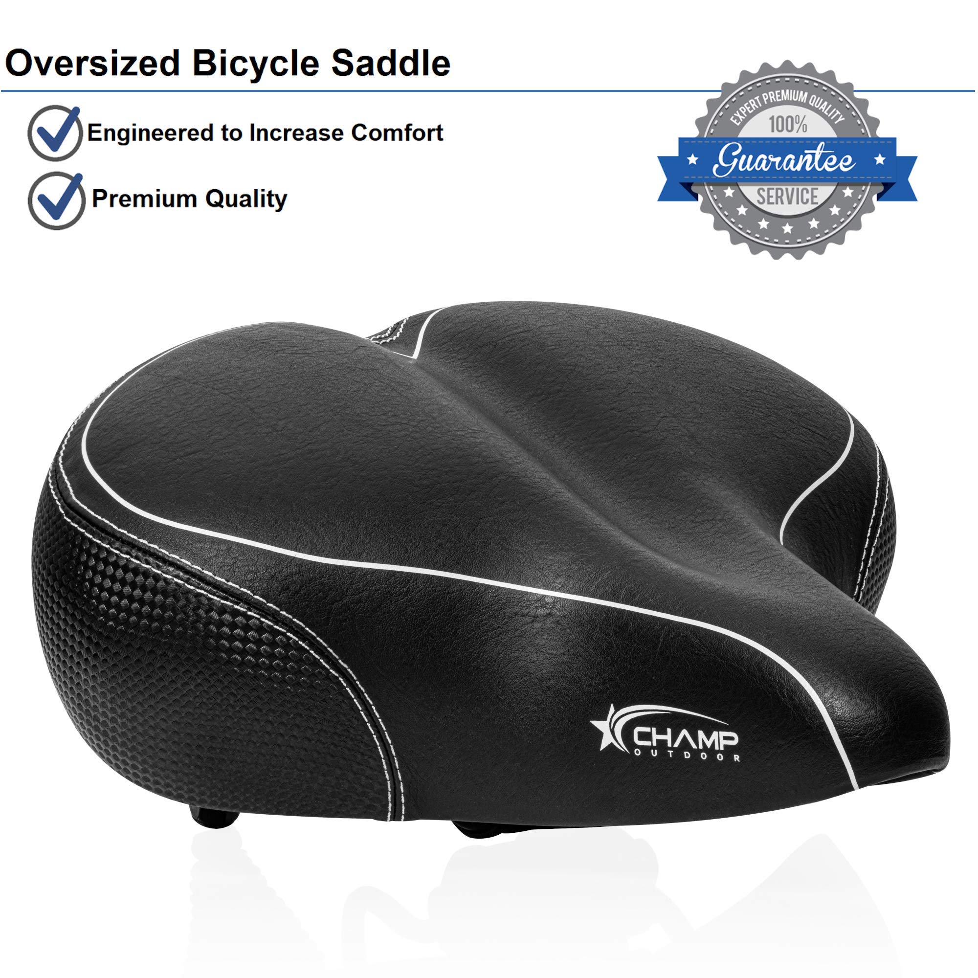 Oversized Comfortable Bike Seat β Comfort Cushion Replacement Bicycle Saddle β Universal Fit for Outdoor Bike and Beach Cruiser Bikes - Indoor Spin and Stationary Bikes β Wide Soft Padded Bike Saddle