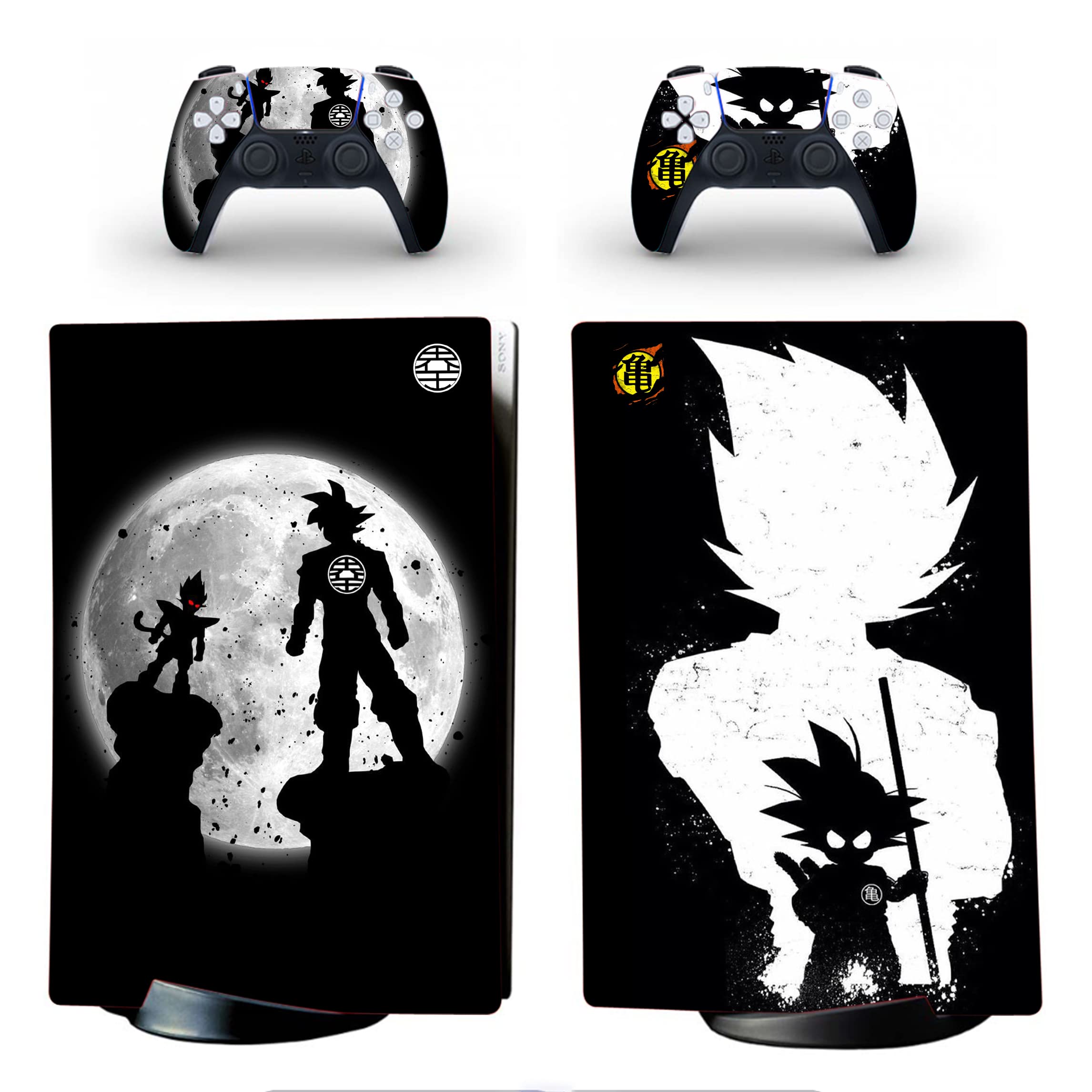 Vanknight Skin Vinyl Sticker Decals Wrap Compatible with PS5 Digital Edition Console Controllers Gray Anime