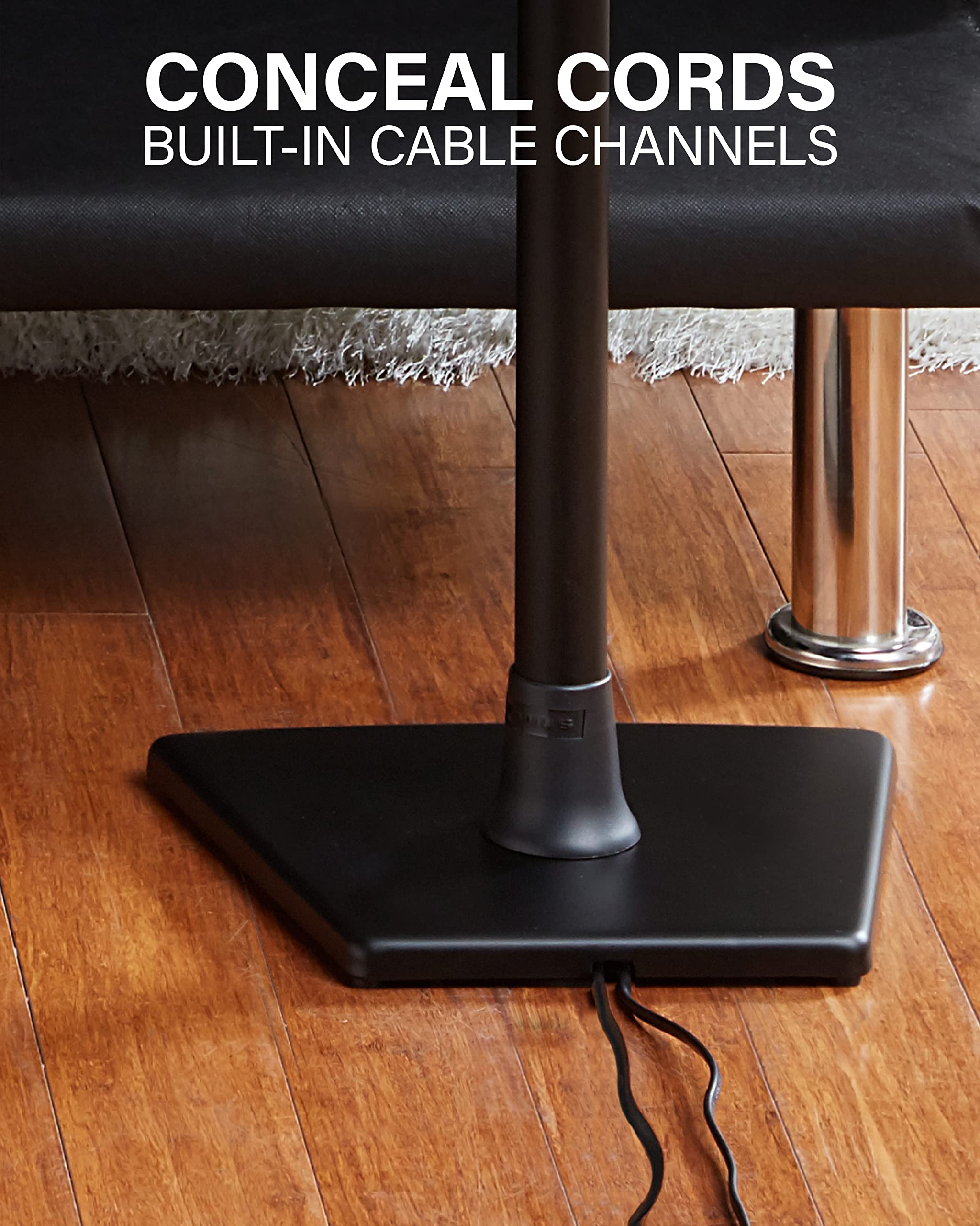 Sanus Speaker Stands Pair for Sonos One, One SL & Play:1 Speakers - Premium Fixed Height Speaker Stands w/Built-in Cable Management Channels & Easy 3-Step Install - Black Stands Pair