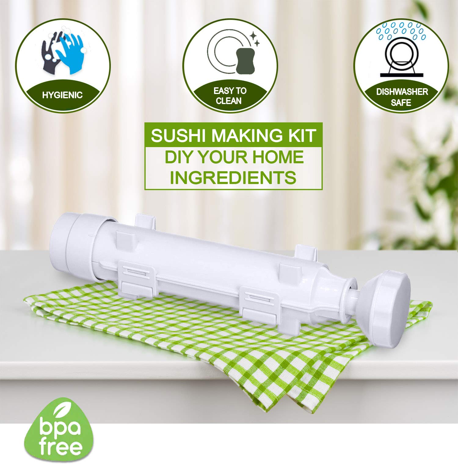 Sushi Roller Kit Sushi Maker Starter Set Sushi Bazooka Making Kit Sushi Rolling Kit in a Retail Gift Box