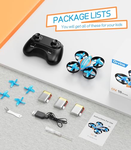 Orvina Mini Drones for Kids Adults OV-18 Small Remote Control Quadcopters 3 Batteries for Beginners Indoor Christmas Toy Gift for Boys Girls