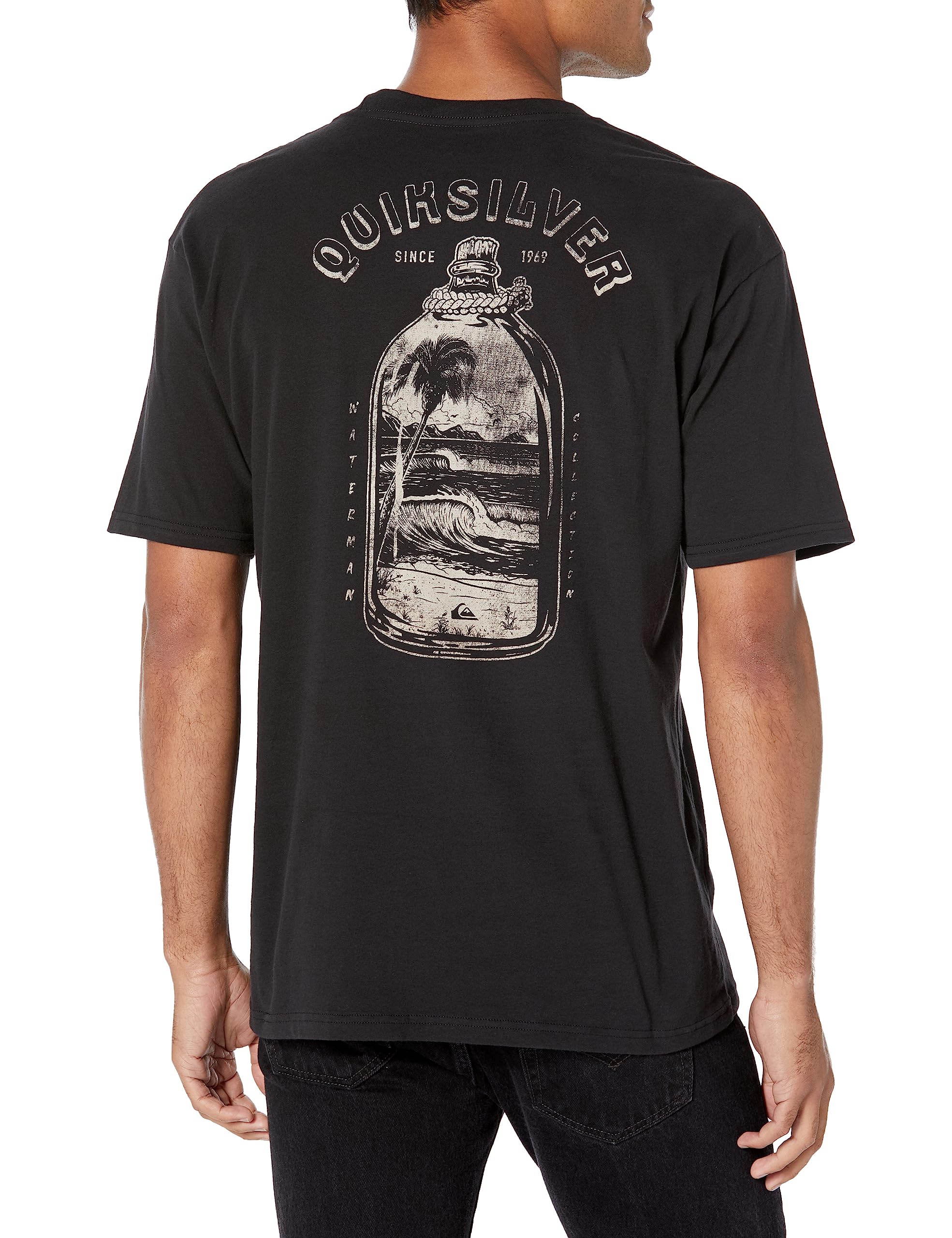 Quiksilver Men's Bottled Up Tee Shirt, Black 233