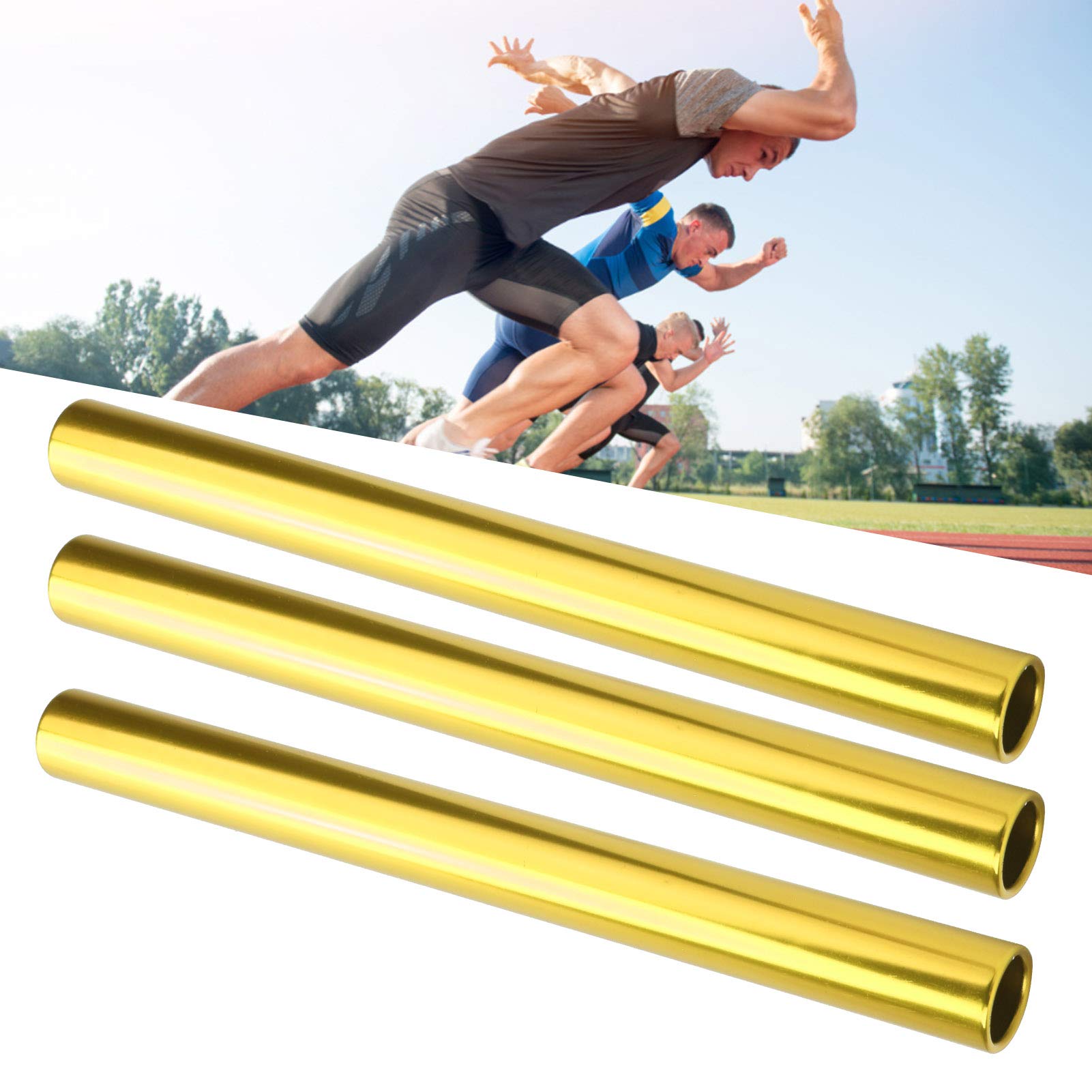 Relay Baton Track Baton,Aluminum Field Race Batons for Students Office Clark Running Outdoor Field Race Tools(Gold)
