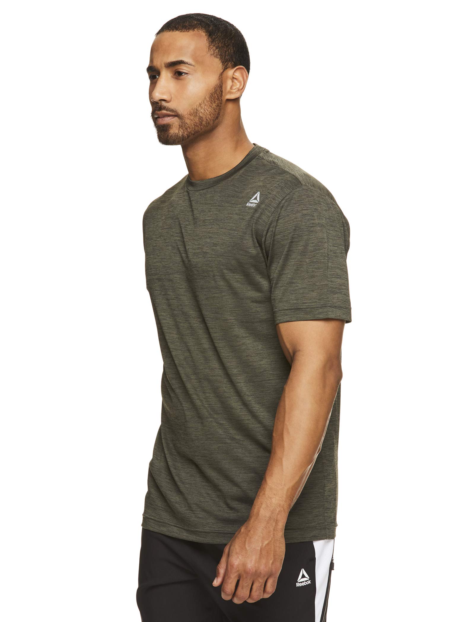 Reebok Men's Supersonic Crewneck Workout T-Shirt Designed with Performance Material - Rosin Heather Sprint, Small