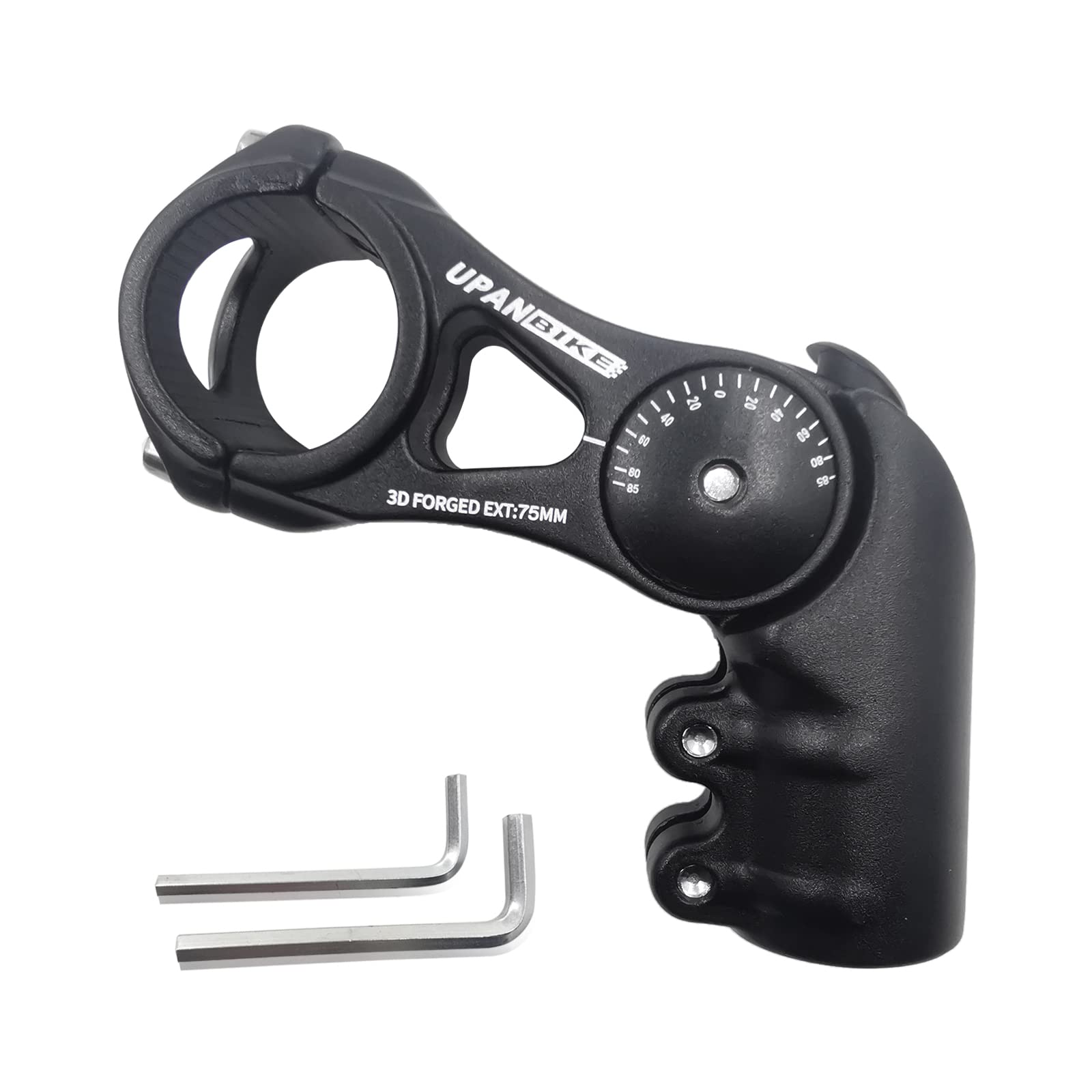 UPANBIKE Bike Stem - 130 Degree Adjustable Bicycle Stem- 75mm Handlebar Stem Riser for 31.8(1-1/4") Handlebars