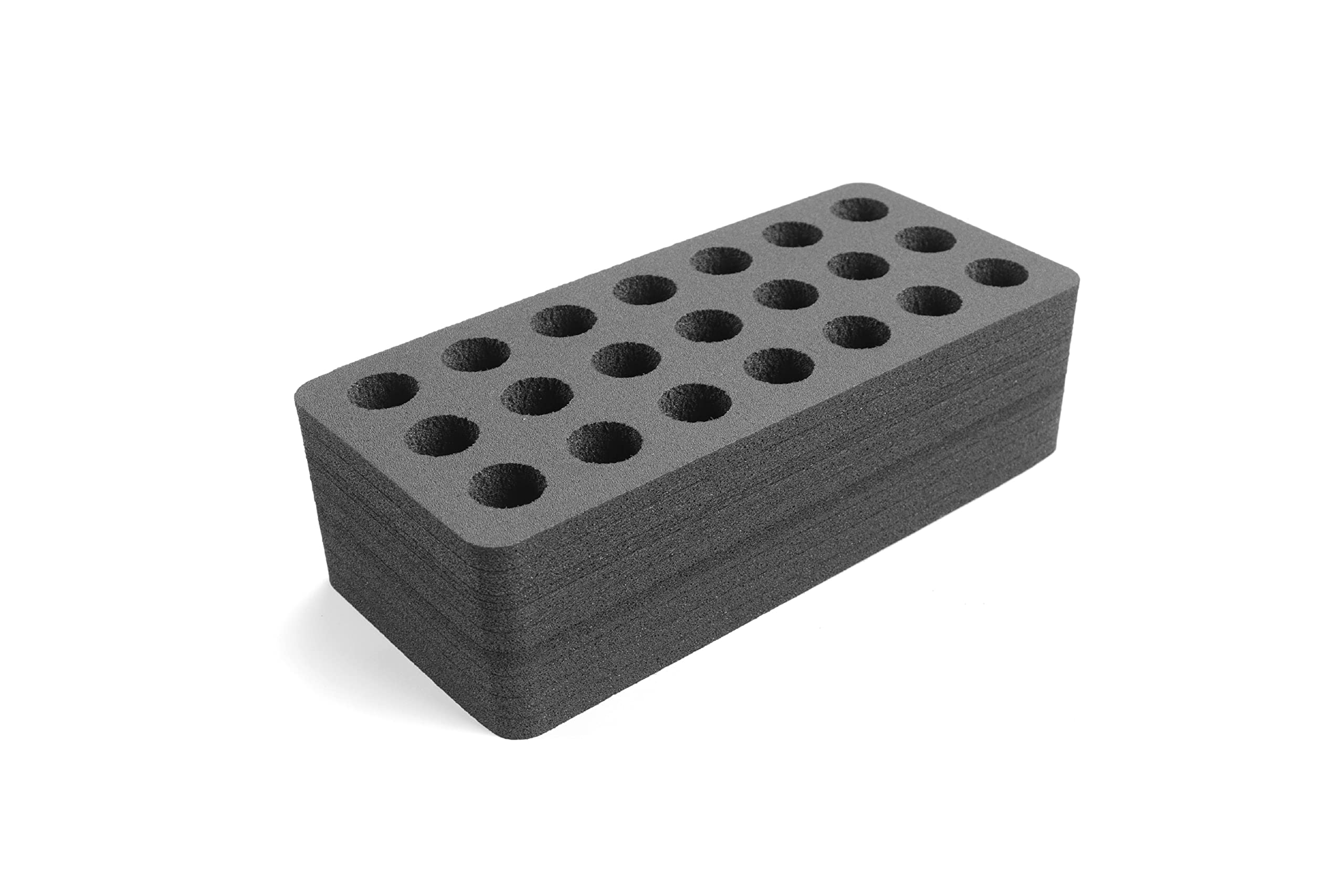 Polar Whale Test Tube Rack Durable Black Foam Storage Holder Organizer Stand Transport Holds 21 Tubes Fits up to 25mm Diameter