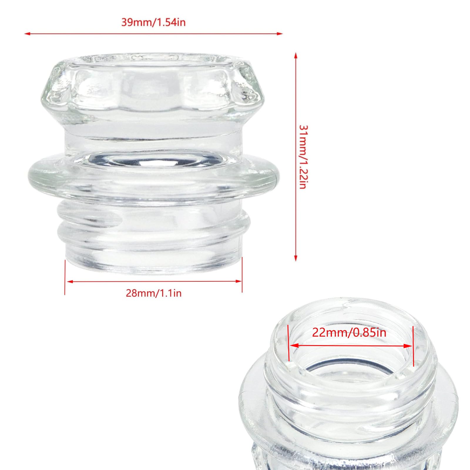 Pastlla 2pcs Coffee Filter Knob Top Coffee Replacement Coffee Pot Top Glass Knob