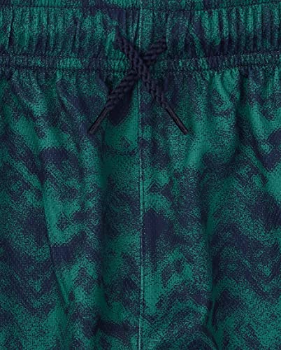 The Children's Place Boys' Single Performance Basketball Shorts, Tidal Wave Print, Large