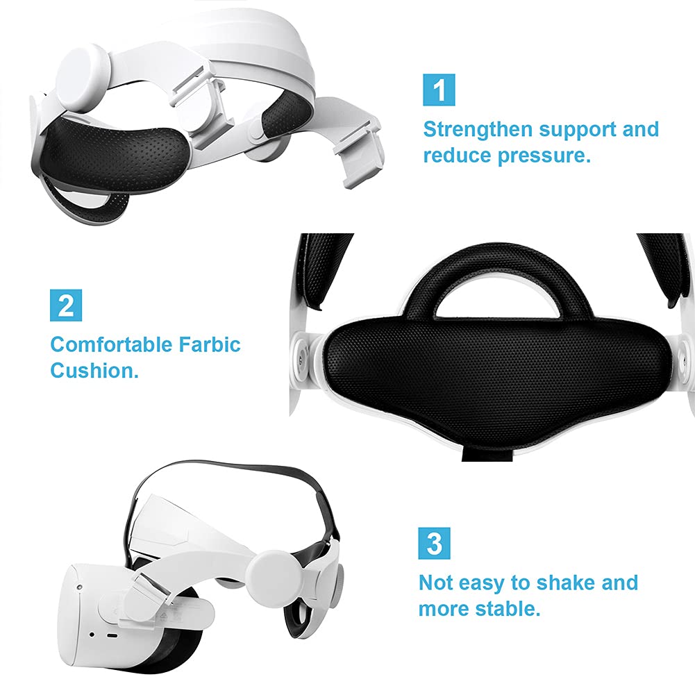 SYCOOVEN Head Strap Soft Pad Replacement Reduce Pressure Universal Fit for Oculus Quest 2(White)