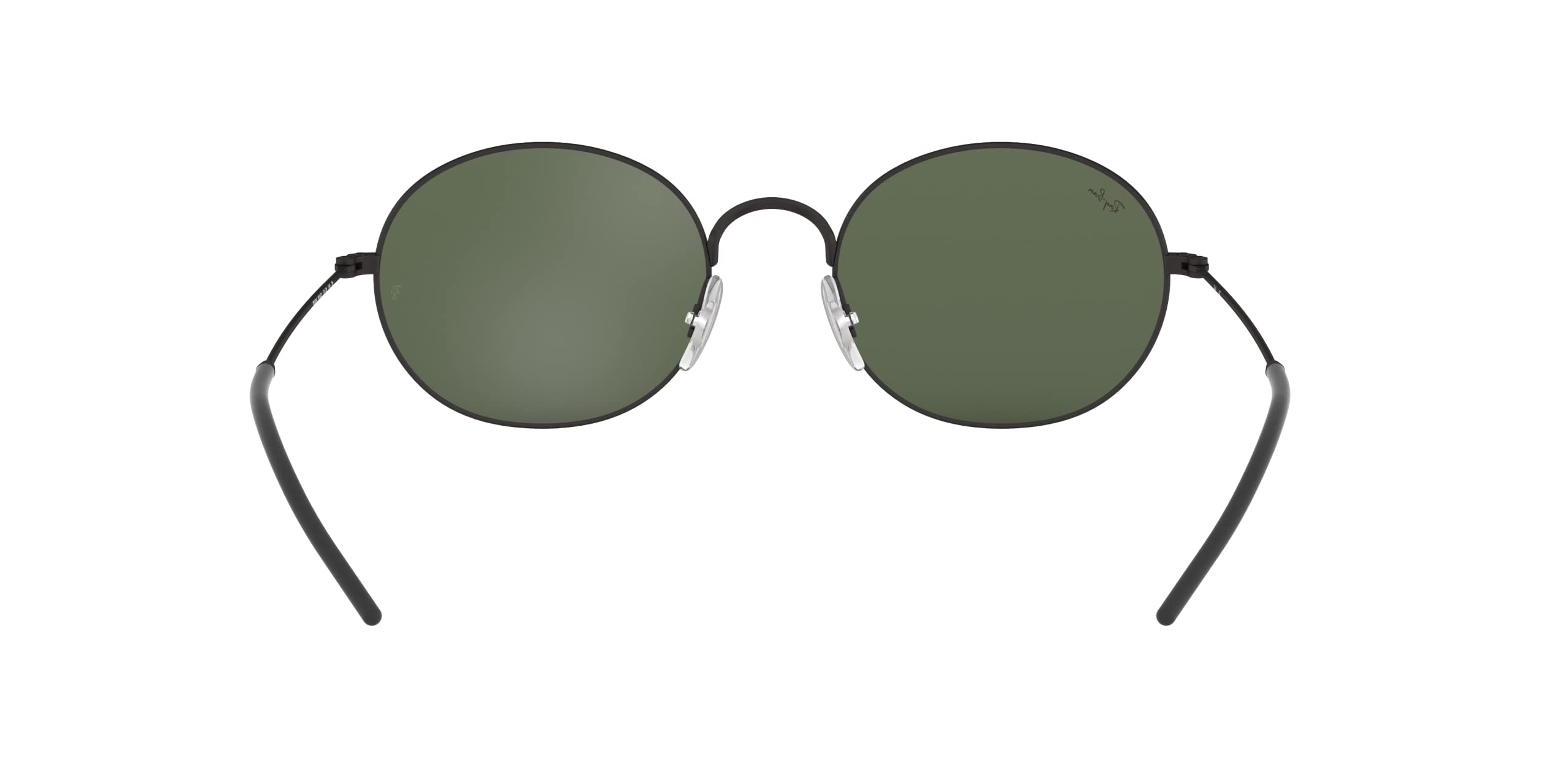 Ray-Ban Rb3594 Beat Oval Sunglasses, Rubber Black/Dark Green, 53 mm