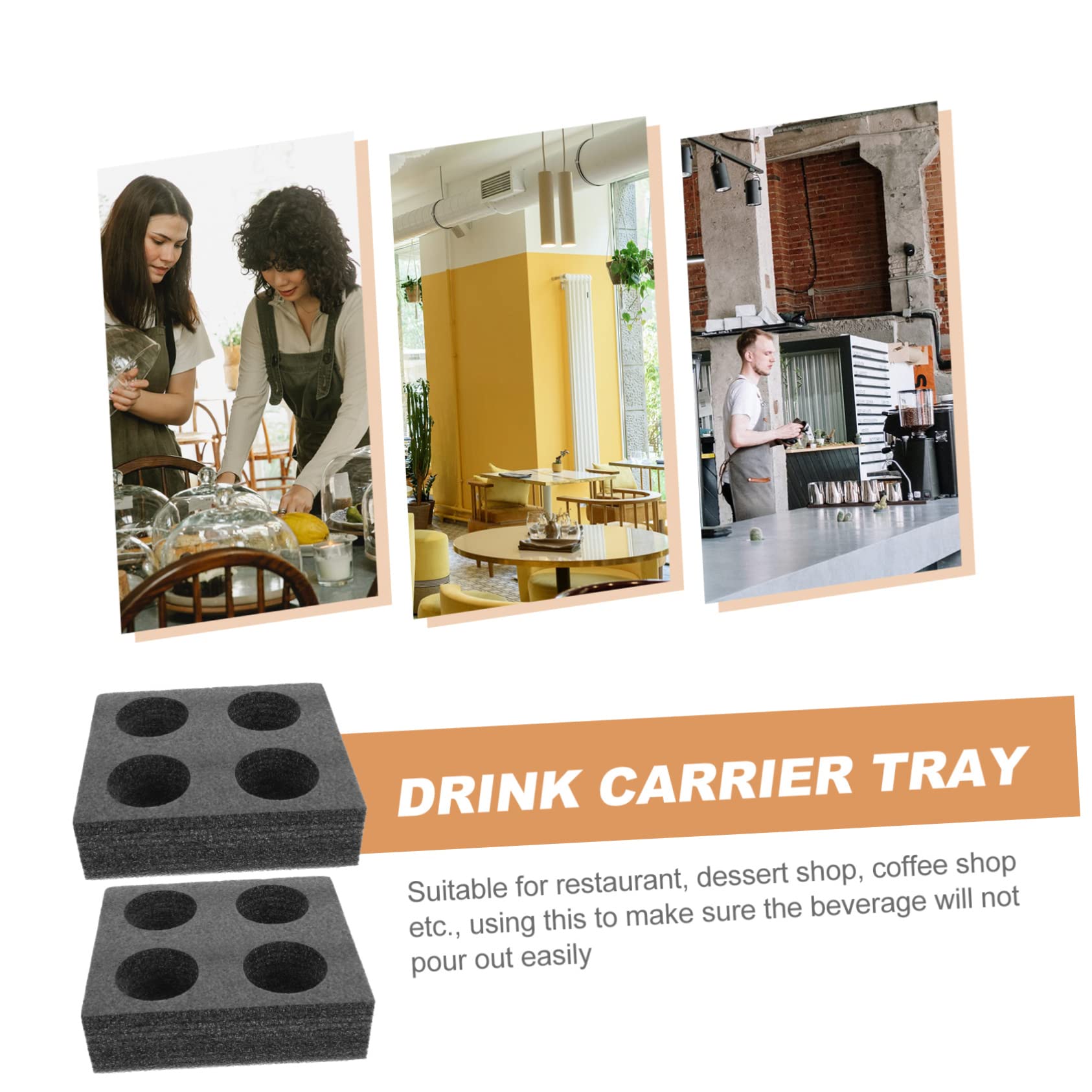 SOLUSTRE 2pcs 4 Hole Cup Holder Travel Metal Cup Milk Tea Pearl Cotton