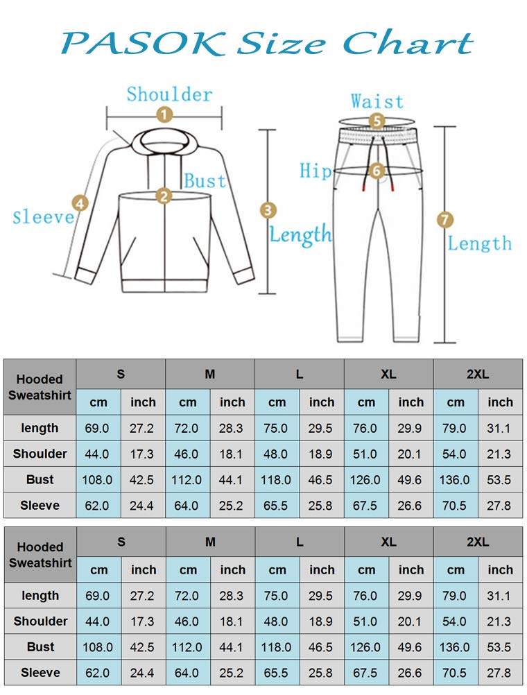 PASOK Men's Casual Tracksuit Set Long Sleeve Full-Zip Running Jogging Athletic Sweat Suits (XL, Style 2 Light Gray)