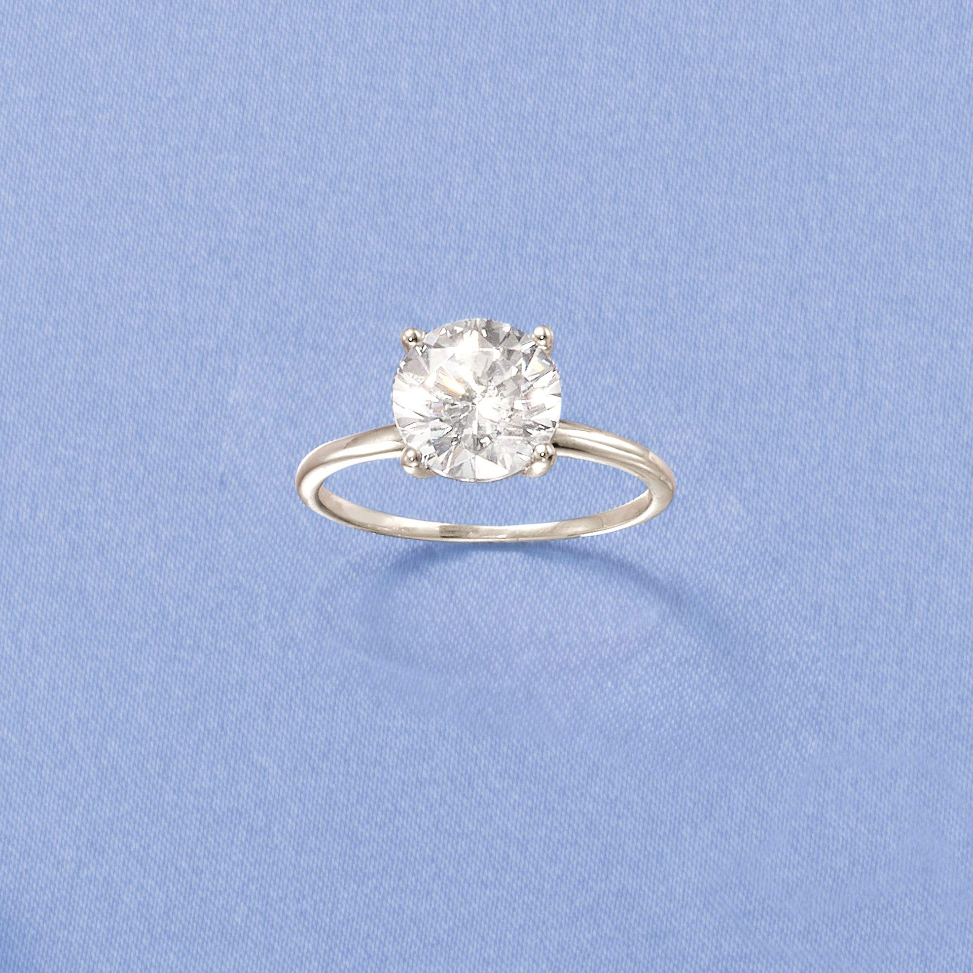 Ross-Simons 3.00 Carat CZ Solitaire Ring in 14kt White Gold. Size 5