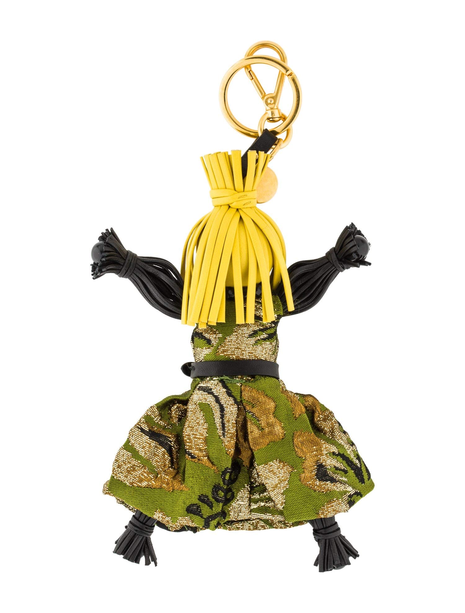 Prada Trick Pelle Felce Green Dress Jasmine Doll Keyring 1TL171