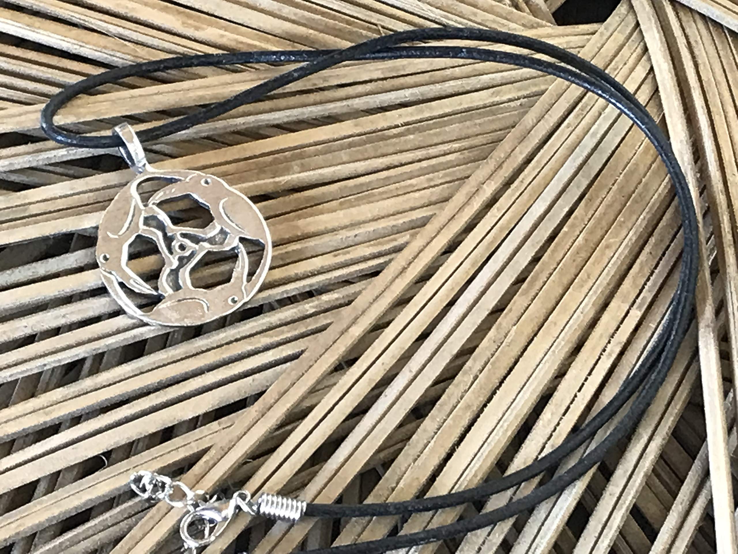 Pewter Triple Raven Poe Gothic Pendant on Leather Necklace