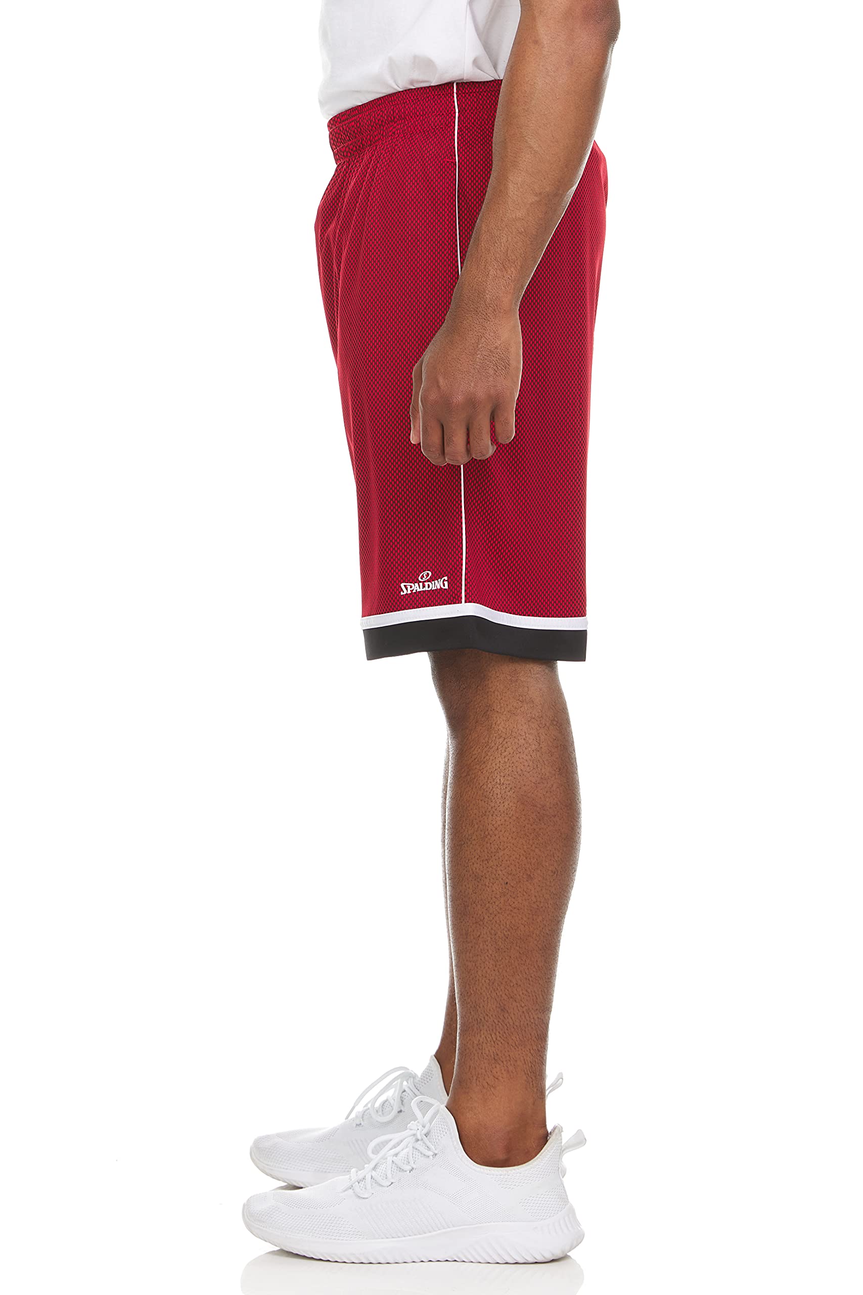 Spalding Mens Legendary Performance Basketball Short, 10" Inseam, Red, XL