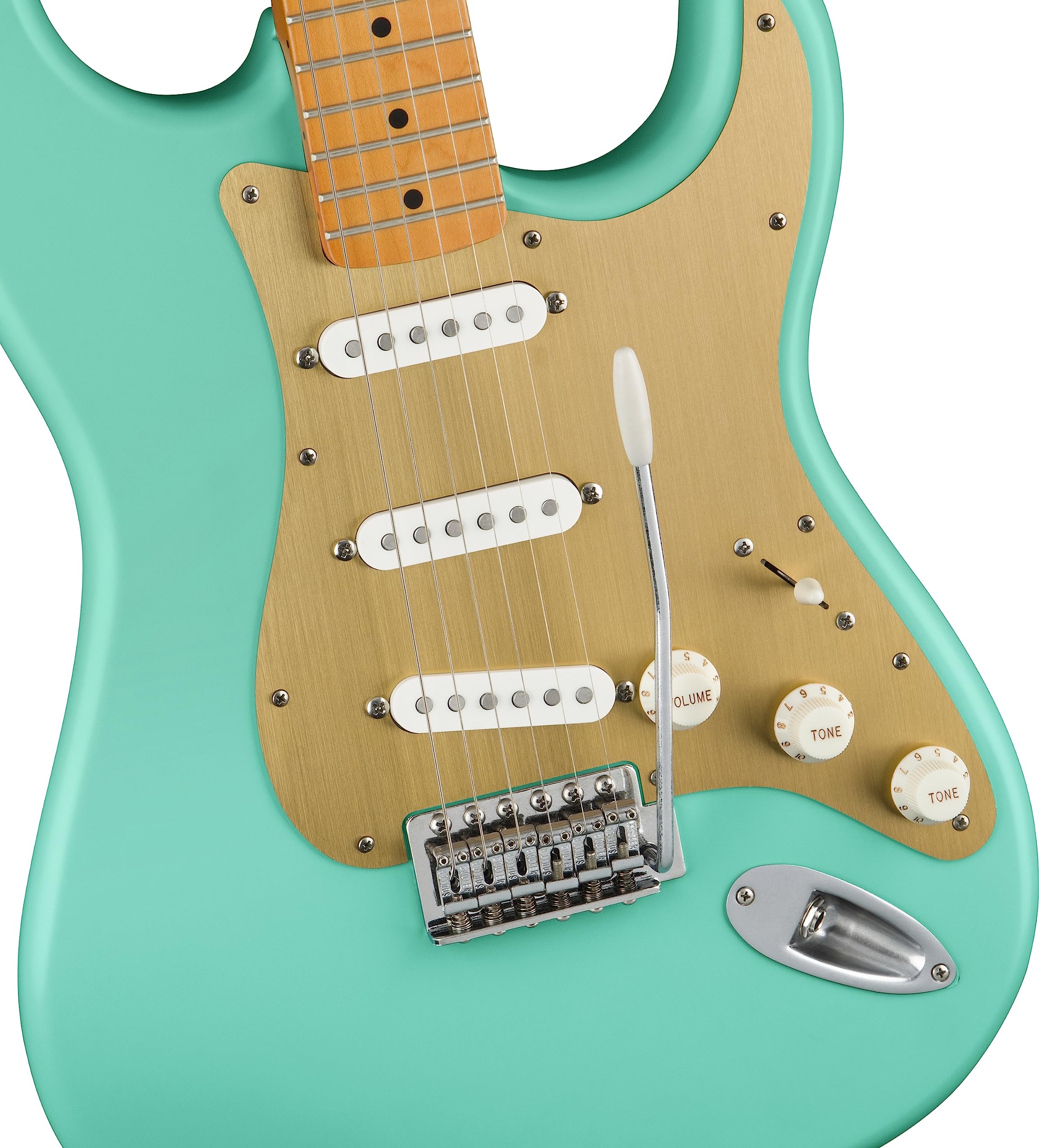 Squier 40th Anniversary Gold Edition Stratocaster Electric Guitar, with 2-Year Warranty, Lake Placid Blue, Laurel Fingerboard