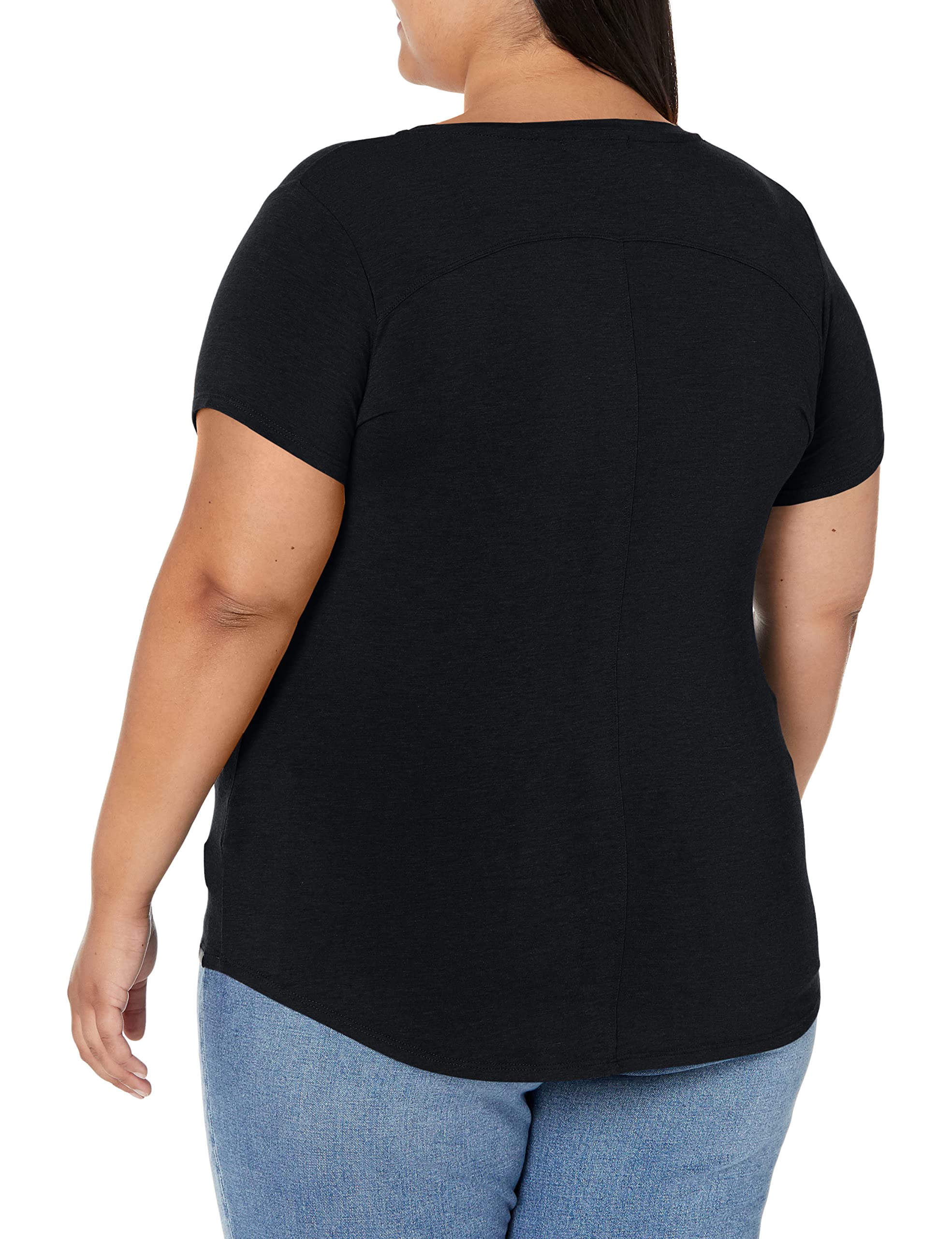 prAna Women's Foundation Short Sleeve V-Neck T-Shirt, Black, Small