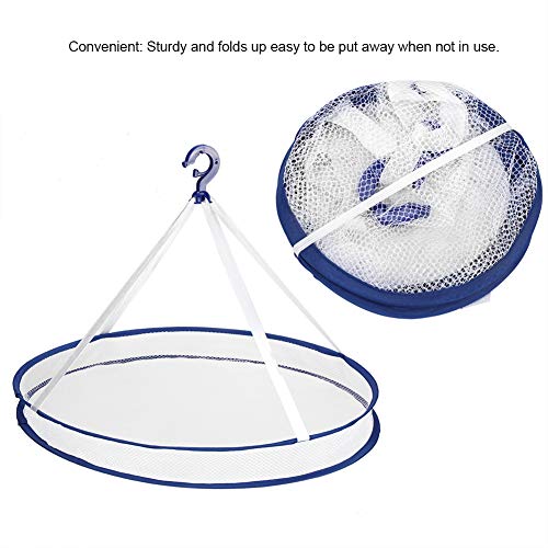 OUKENS Round Drying Rack,23inch Foldable Underwear Dryer, Collapsible Hanging Laundry Rack, Lay Flat to Dry Mesh Clothes Drying Basket for Lightweight Clothing, Delicates and Swimsuit