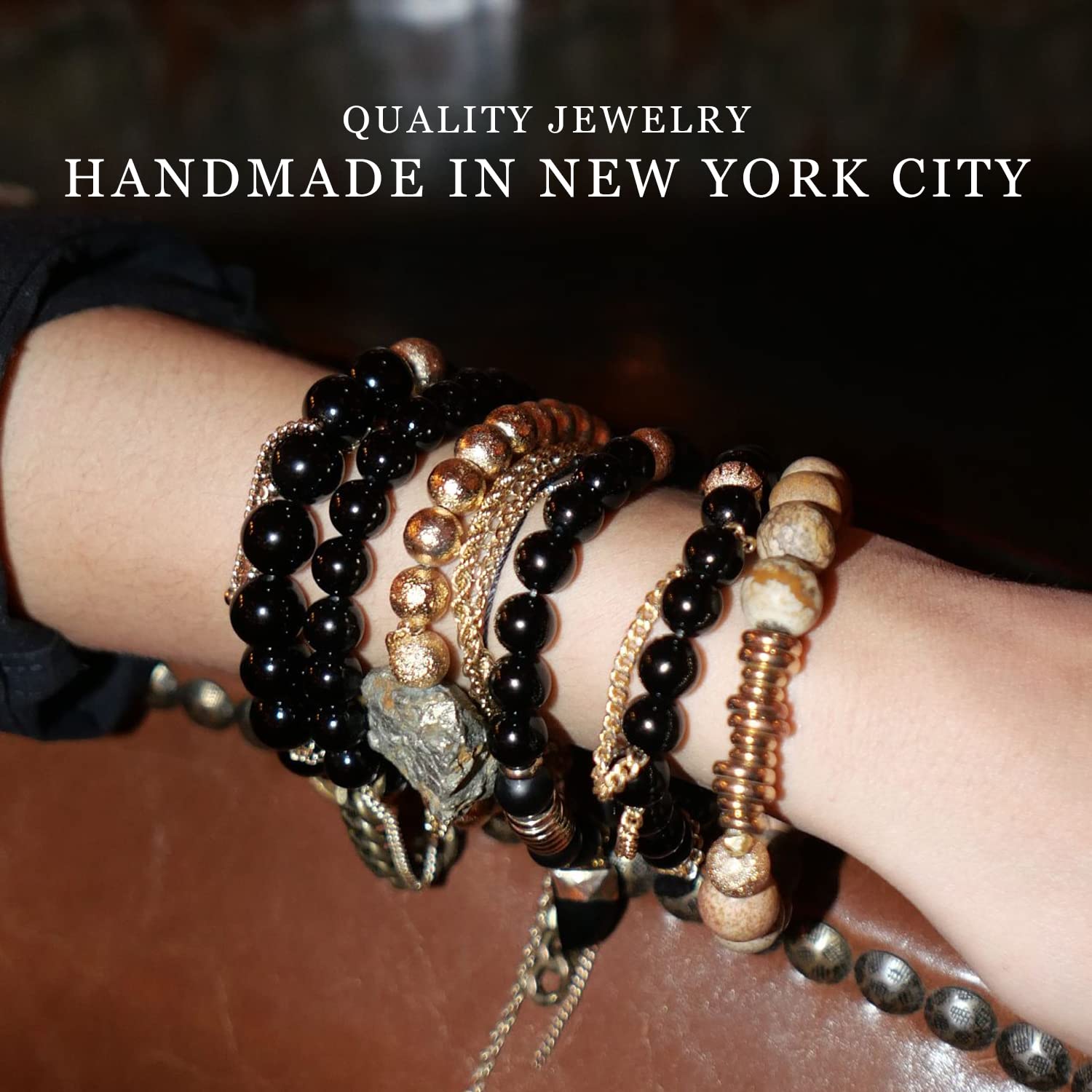 THE LACE PROJECT β Handmade Beaded Bracelets | Authentic Gemstones and Crystals With Healing Properties | Gold Filled Hardware | Gold Chain | Mix and Match Stack Bracelets | Mykonos