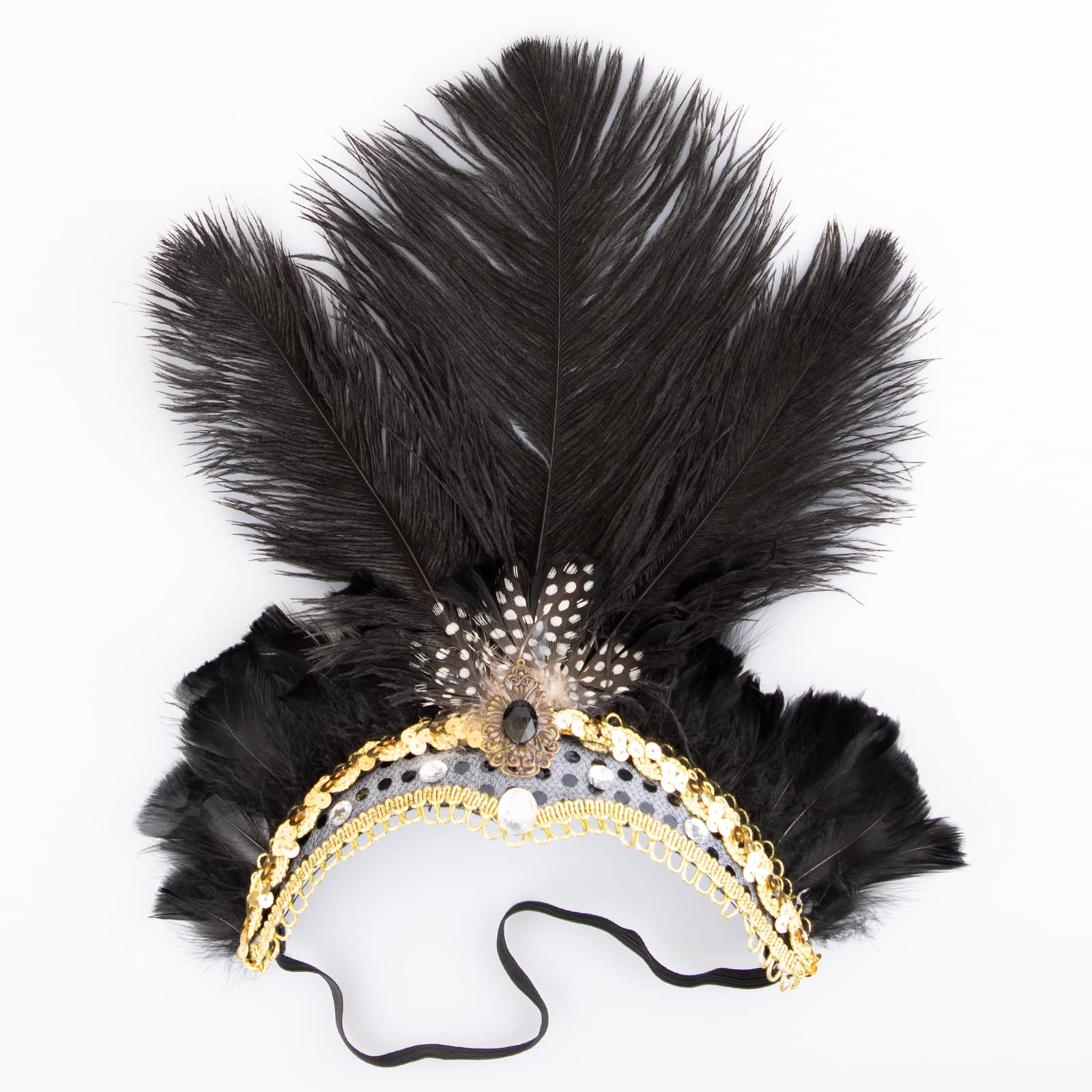 Stegosaurus Carnival Feather Headpiece Showgirl Headband Mardi Gras Headpiece for Venice Hawaii Halloween