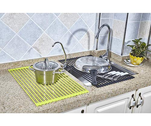 True & Tidy, Multi-Purpose Over The Sink Roll-Up Drying Rack, DR-881, Lime