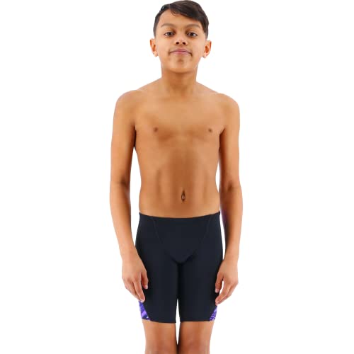 TYR Boys' Standard Cadence Blade Splice Swimsuit Jammer, Purple, 24
