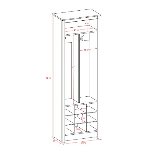 Prepac Space-Saving Entryway Organizer with Shoe Storage, Black