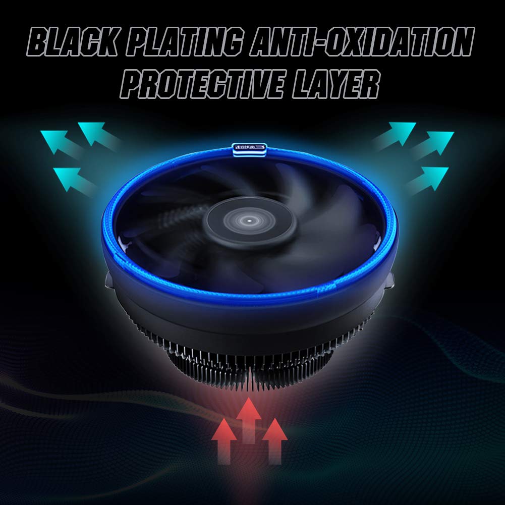 PCCOOLER E126M B Low-Profile CPU Cooler with Quiet PWM Fan All-Round Cooling for Computer Case Corona LED Blue Frame