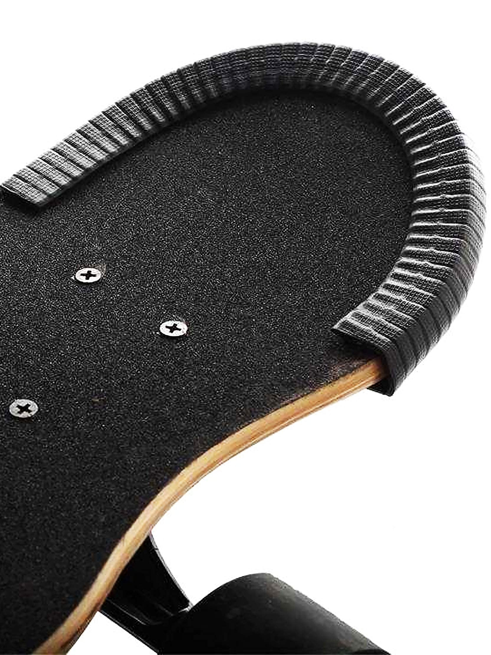 SENSIVO Skateboard Deck Guards Protector, Excellent Edge Protection, Longboard, Boosted Board Nose Guard and Tail Guard, Durable Shock Absorbing Rubber Cover, Rubber Strip(Pack of 2) (Jet Black)