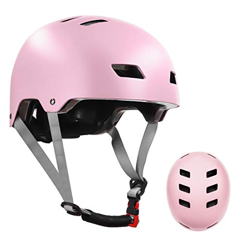 Skateboard Bike Helmet with Two Removable Liners Adjustable Ventilation for Multi-Sport Scooter Roller Skate Inline Skating,3 Sizes for Kids,Youth,Adult