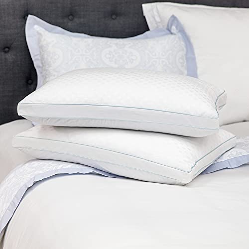 SensorPEDIC Luxury Dual Comfort Reversible Bed Pillow with 400 Thread Count Cotton Cover, Standard (Pack of 1), White