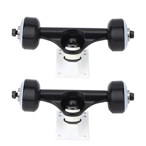 Skateboard HR100A Aluminium Alloy PU Wheel 5 Inch Skateboard Bracket Gasket Accessory All in One Skate for Competition Place(Black)