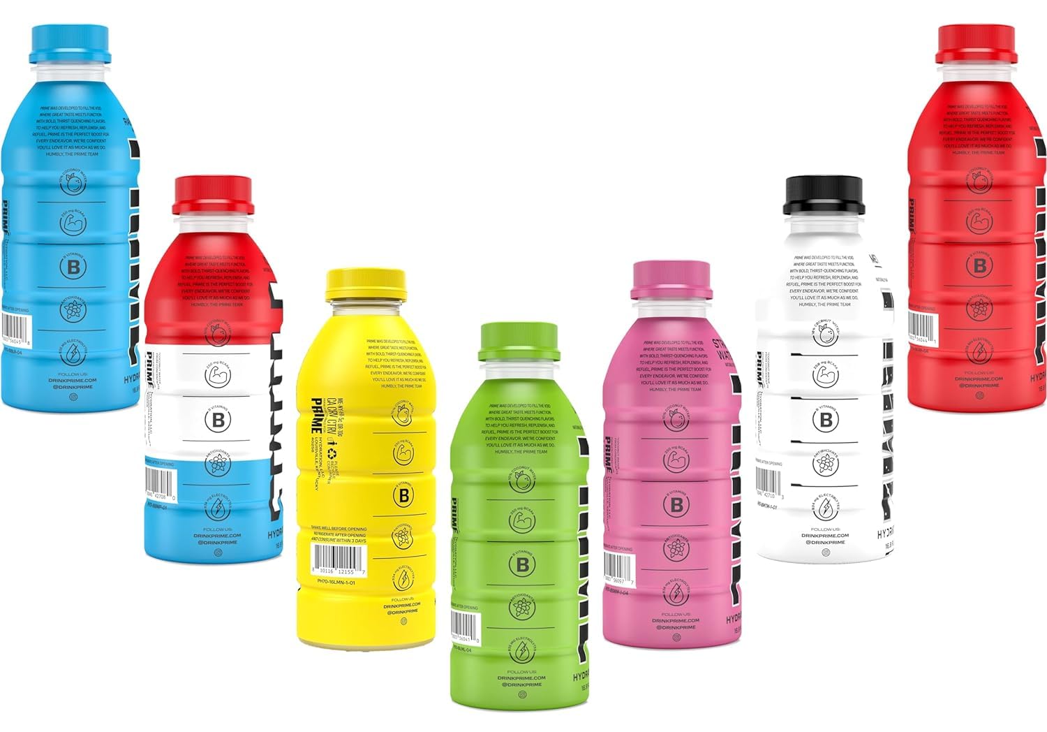 Peaceful Squirrel Prime Hydration drink Variety pack of 8 Flavors, Electrolyte Enhanced, Zero added sugar, BCAAs + B Vitamins, Antioxidants + Electrolytes, Caffeine-Free β 16.9 fl ounce