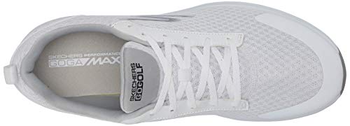 Skechers Women's Max Golf Shoe, mesh White/Silver, 7.5