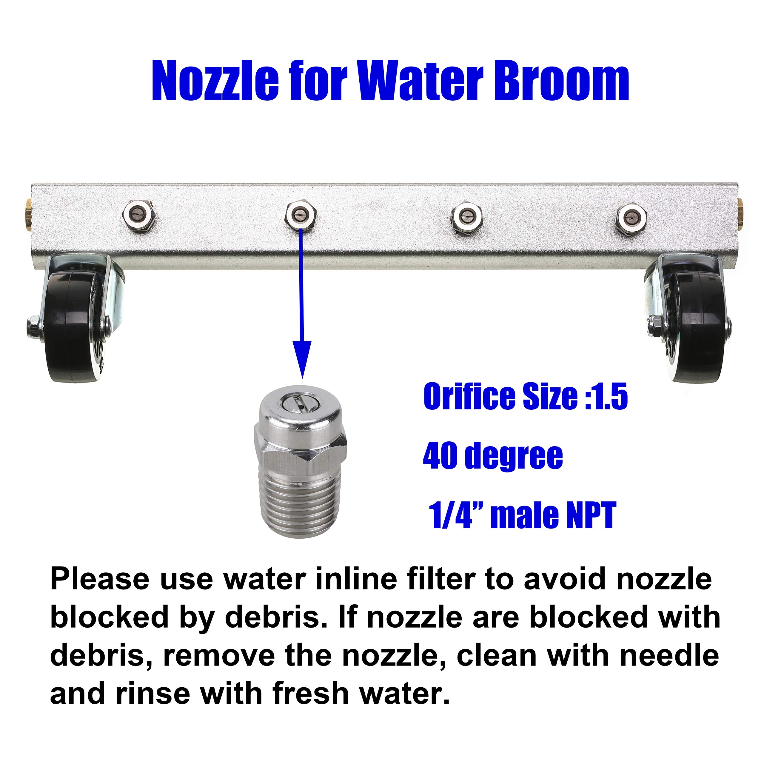 RIDGE WASHER Surface Cleaner Attachment for Pressure Washer, 13" Power Washer Water Broom for Sidewalk