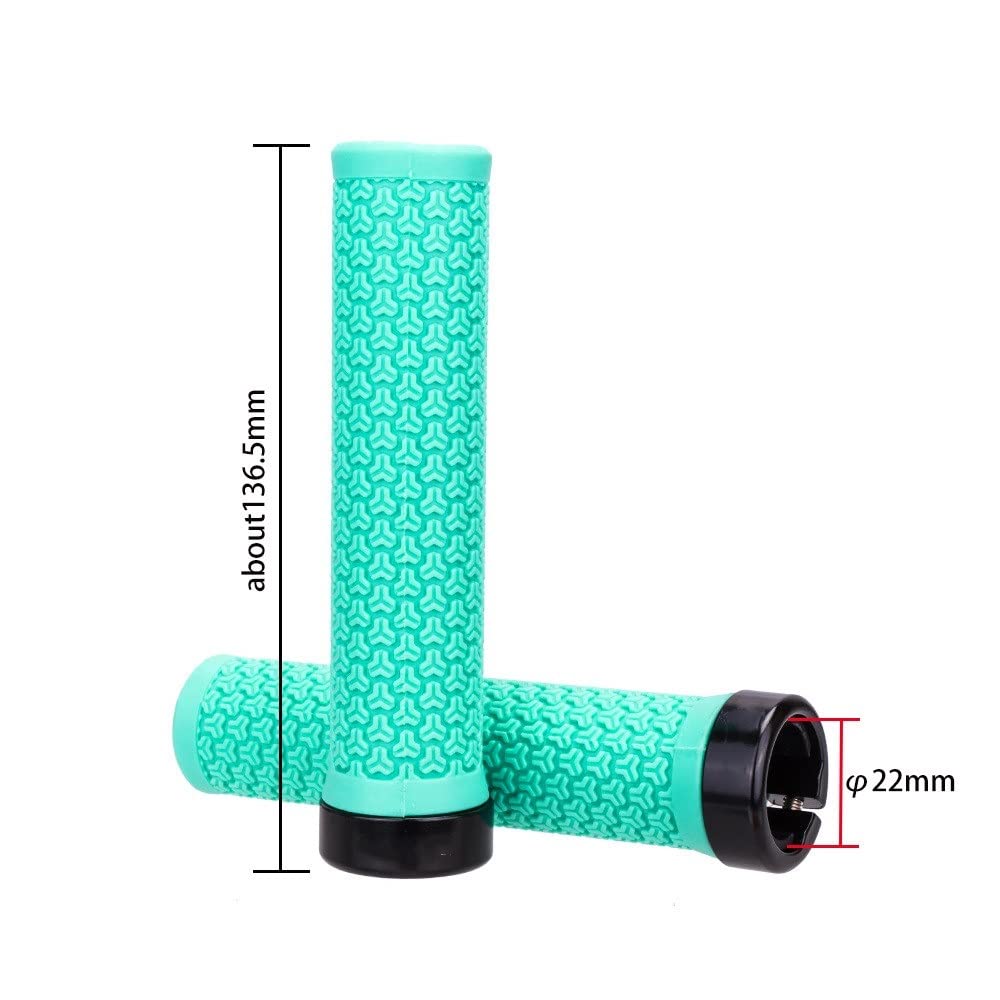 ZJJXHYKJ Bicycle Grip Cover Riding Accessories Unilateral Lock Mountain Handlebar Grips Aluminum Alloy TPR Grip (Color : Bianchi)