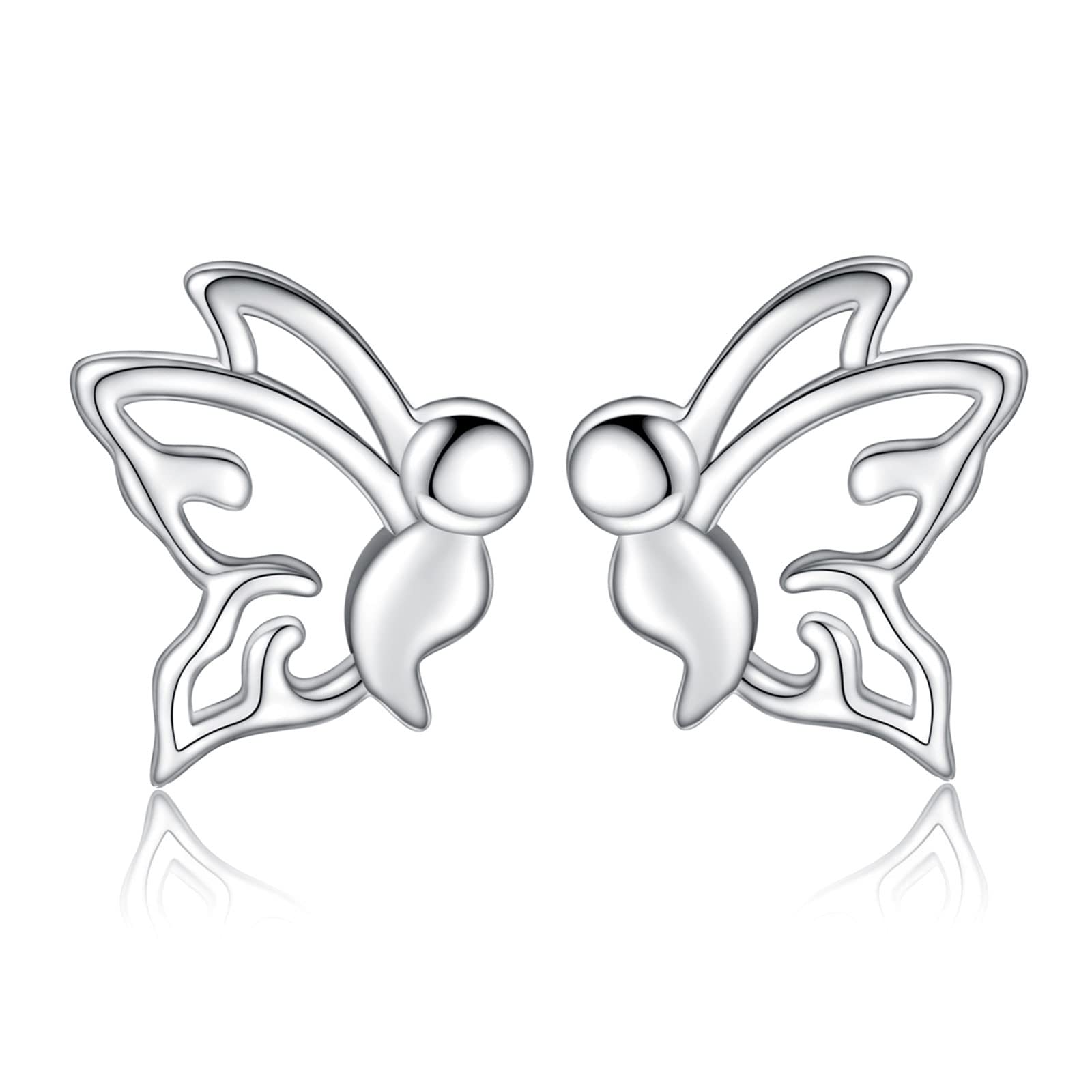 Semicolon Butterfly Earrings Sterling Silver - My Story Isn't Over Yet Struggle Depression Inspiring Jewelry Gift for Women