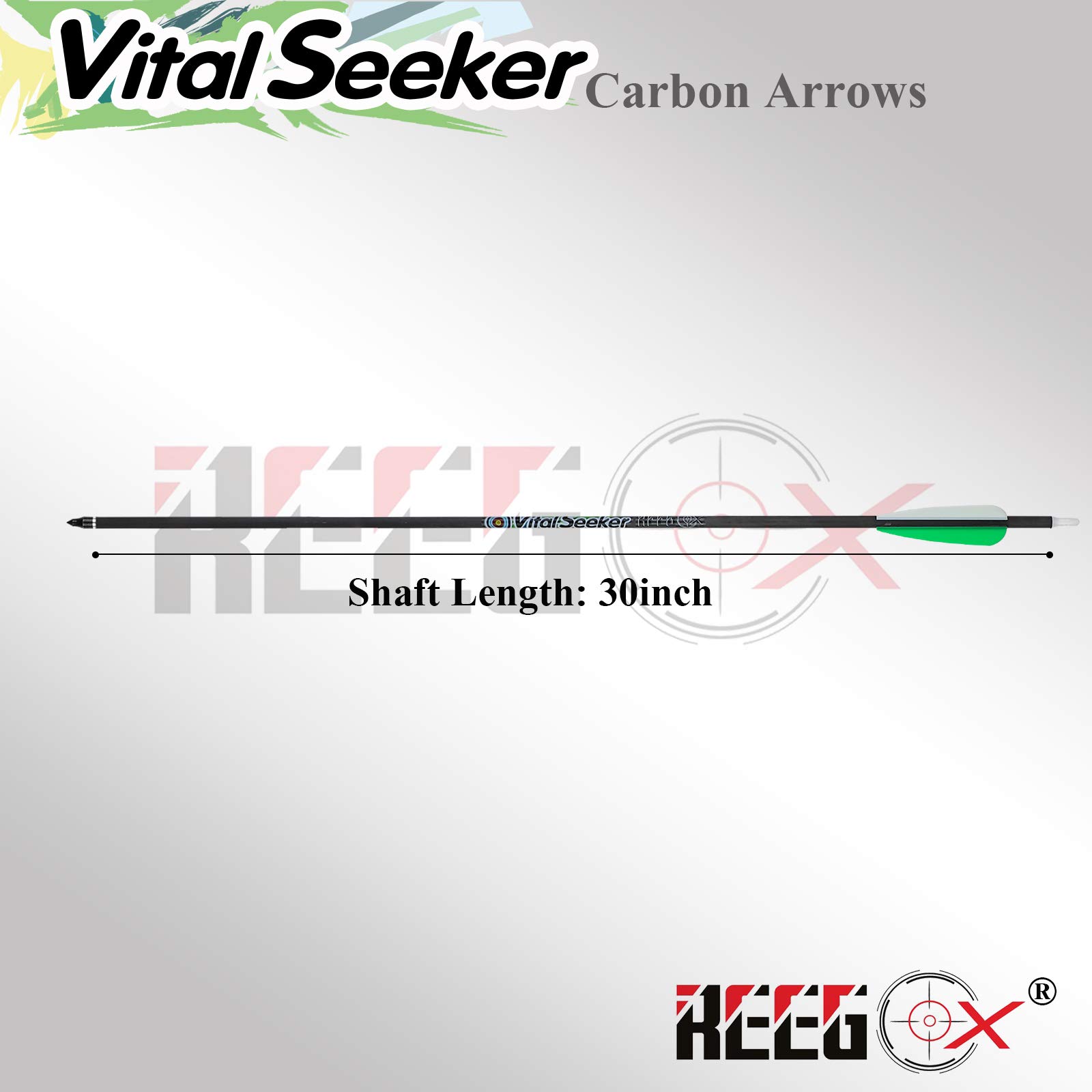 REEGOX Arrows Archery Hunting Practice Arrows for Compound and Recurve Bow-30 inch Target Arrows for Youth & Adults with Removable Tips(Pack of 12)