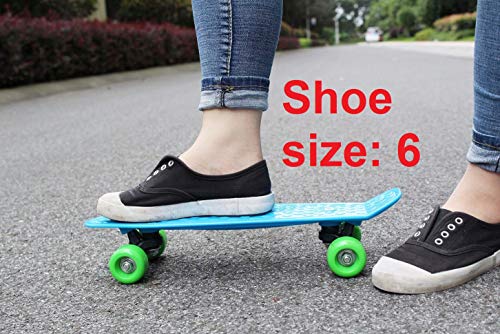 SK8MEMO 17X5inch Kids Skateboard, Mini Skateboard for Beginners (Blue)……